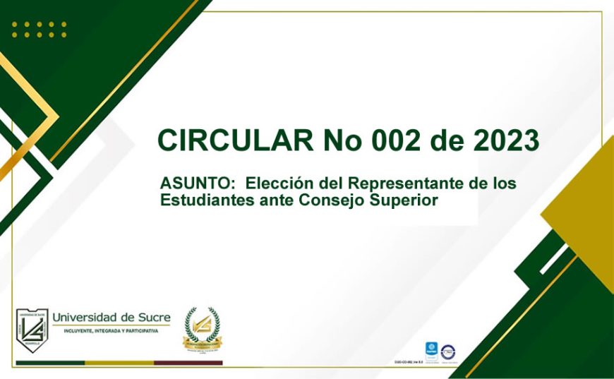 Circular No 002 de 2023 – Universidad de Sucre